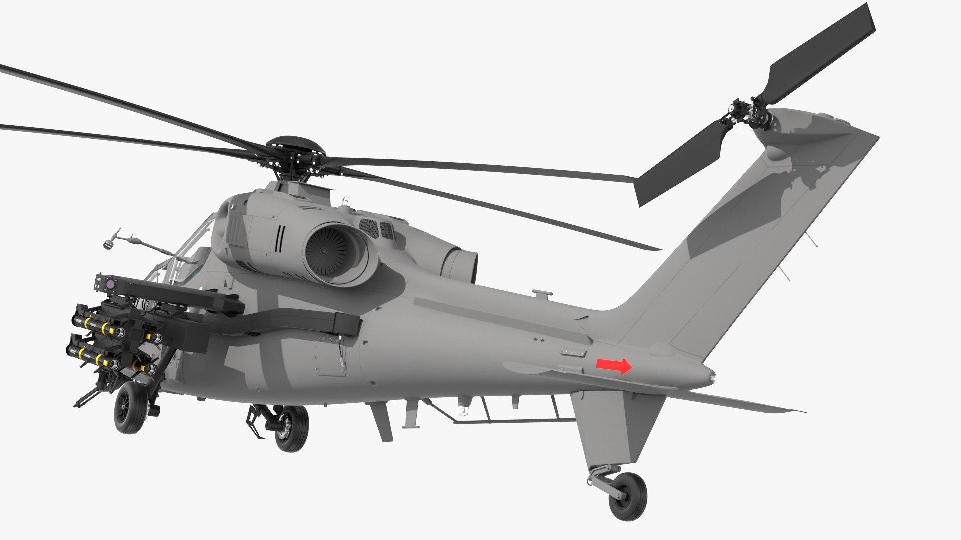 Combat Gray Helicopter Rigged model - TurboSquid 2136144