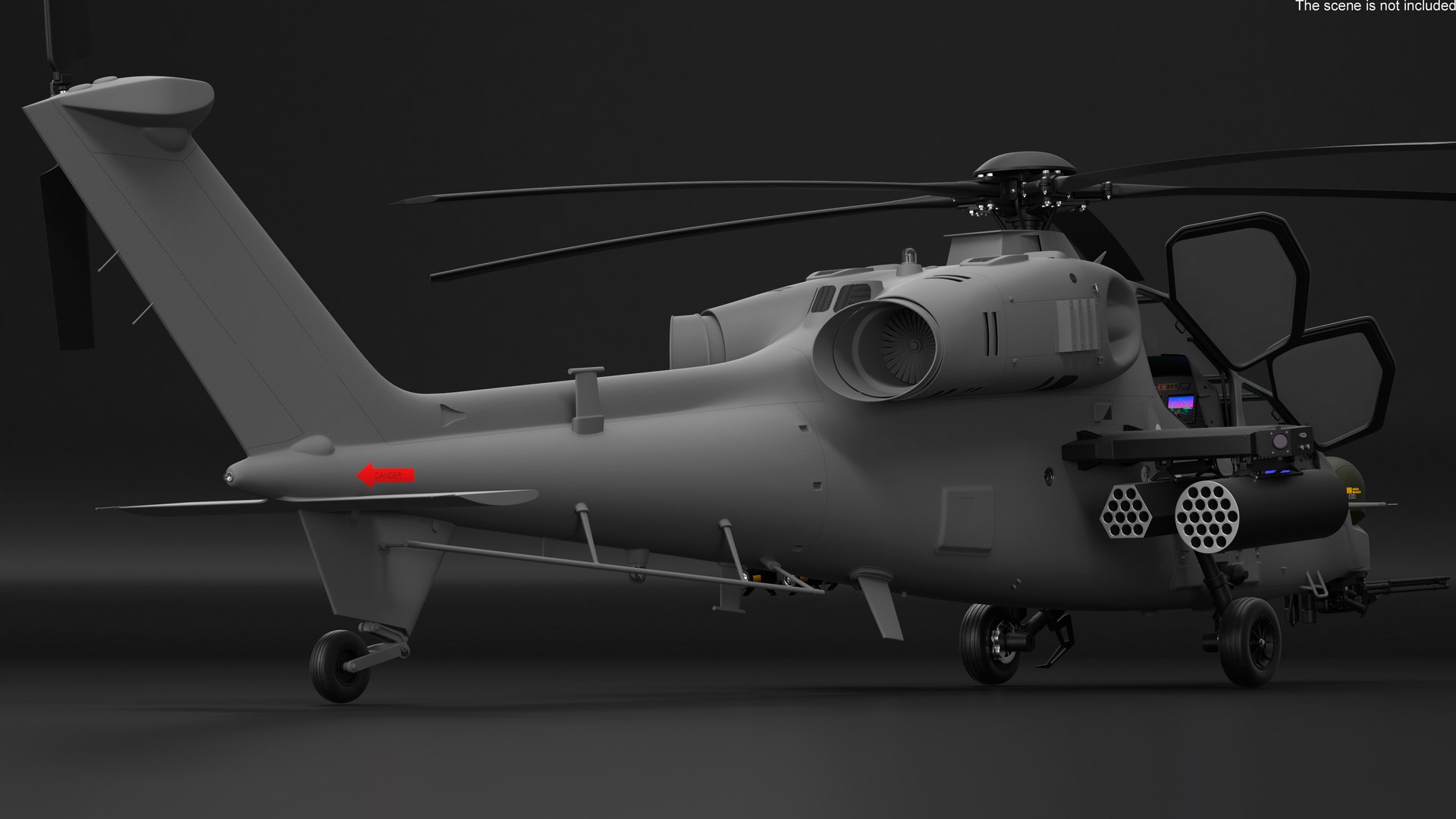 Combat Gray Helicopter Rigged Model - TurboSquid 2136144