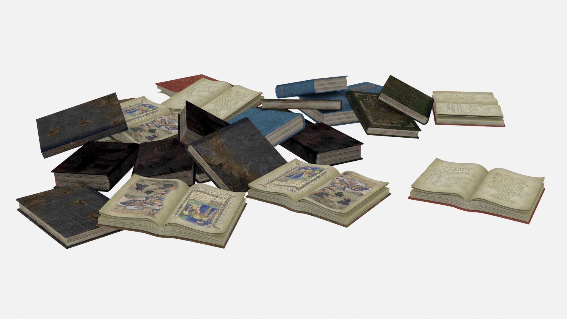3D Old Book Pile Small model - TurboSquid 2054129