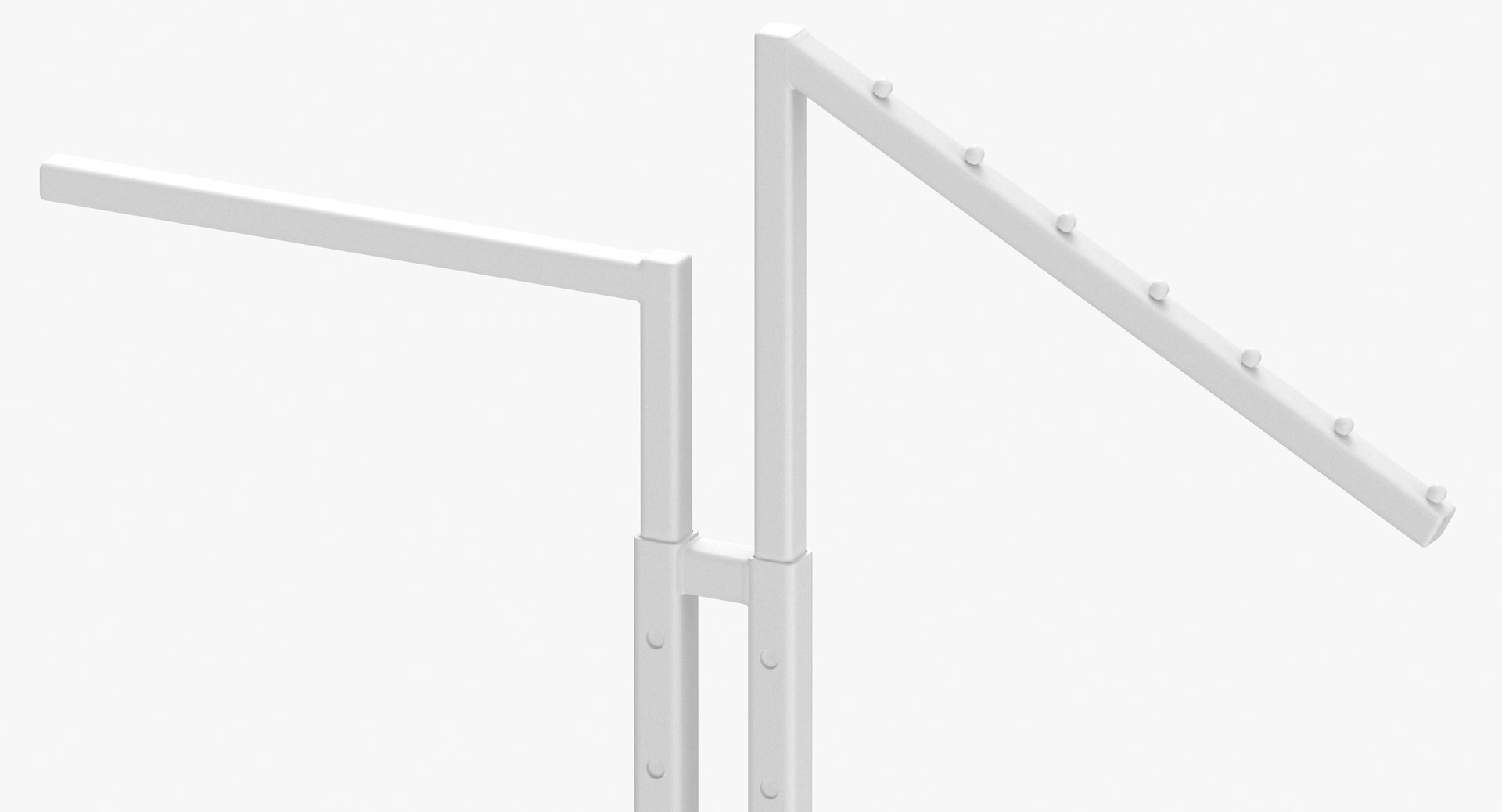 3D Clothing 2 Way Rack 01 Metal Black and White model - TurboSquid 1952769