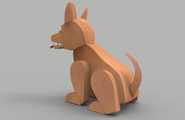 3d dog cardboard model