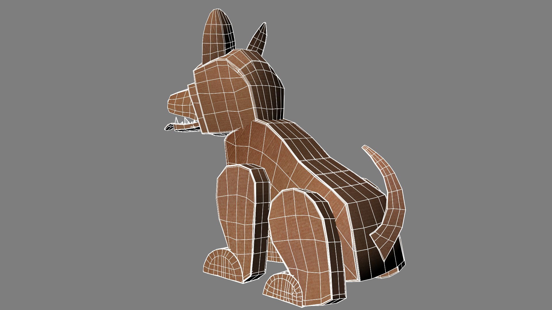 3d Dog Cardboard Model