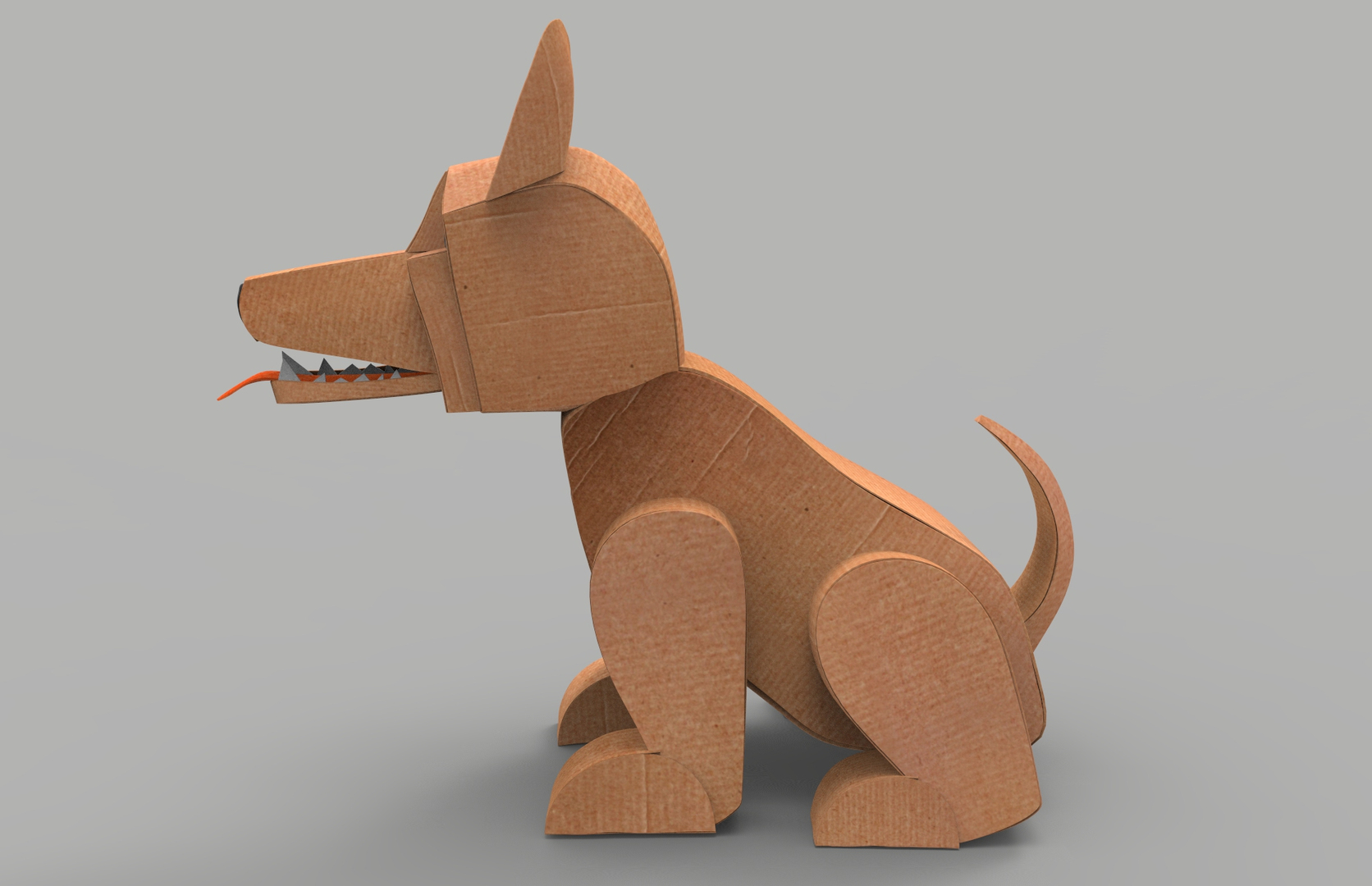 3d dog cardboard model