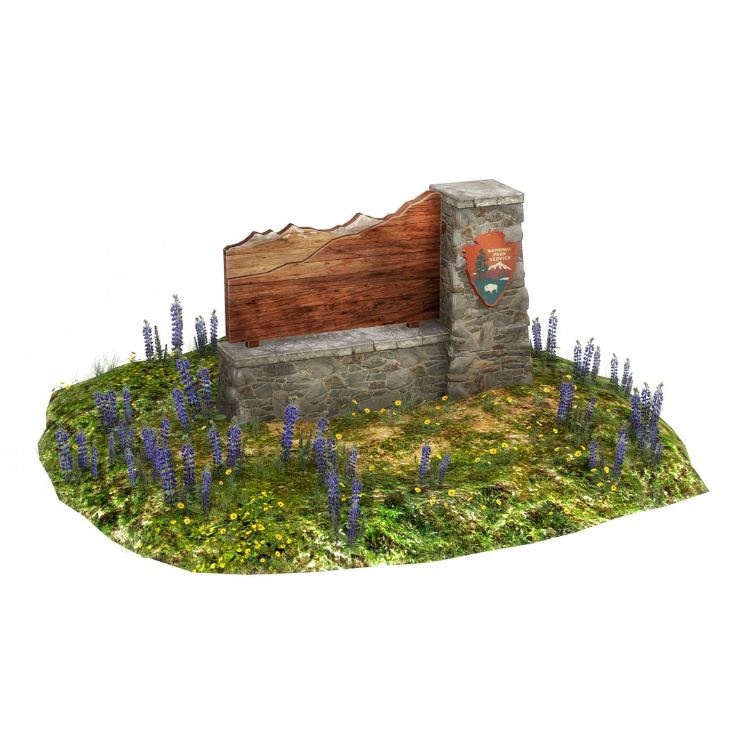 National Park Sign 3D Model - TurboSquid 1678810