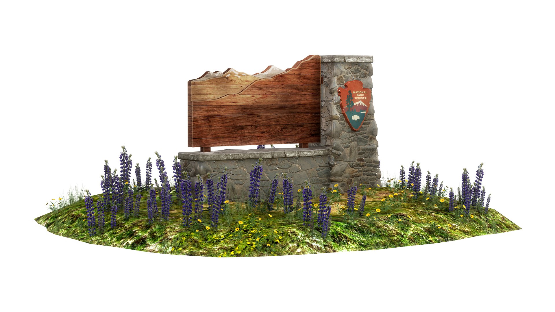 National Park Sign 3D Model - TurboSquid 1678810