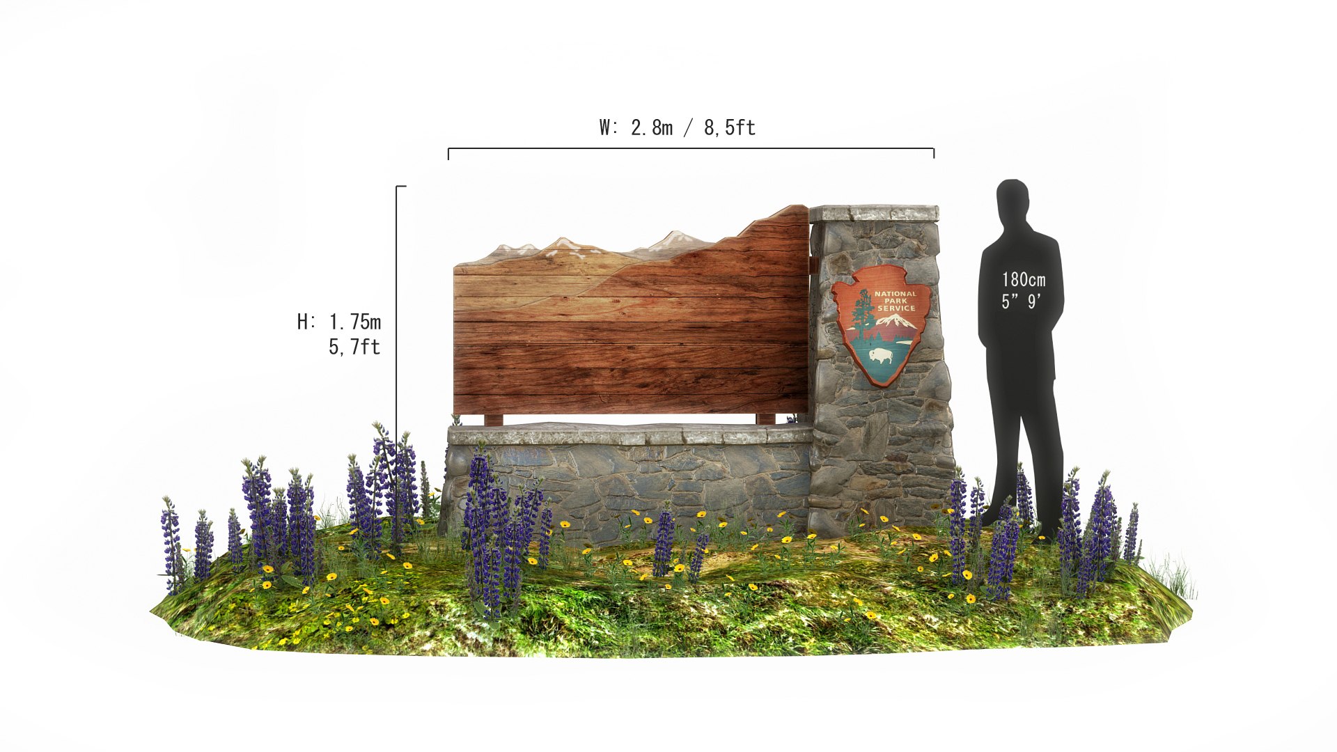 National Park Sign 3D Model - TurboSquid 1678810