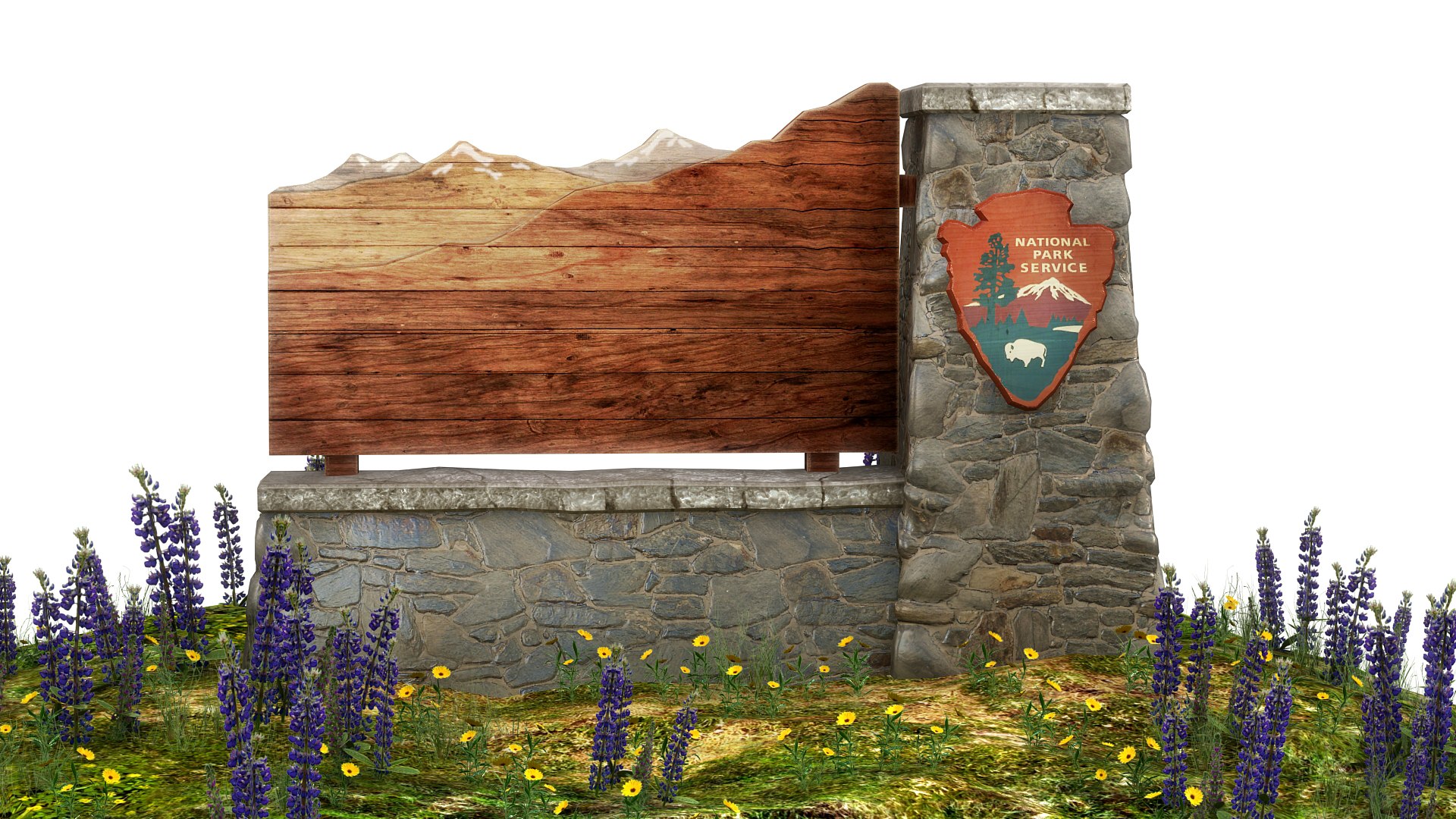 National Park Sign 3D Model - TurboSquid 1678810