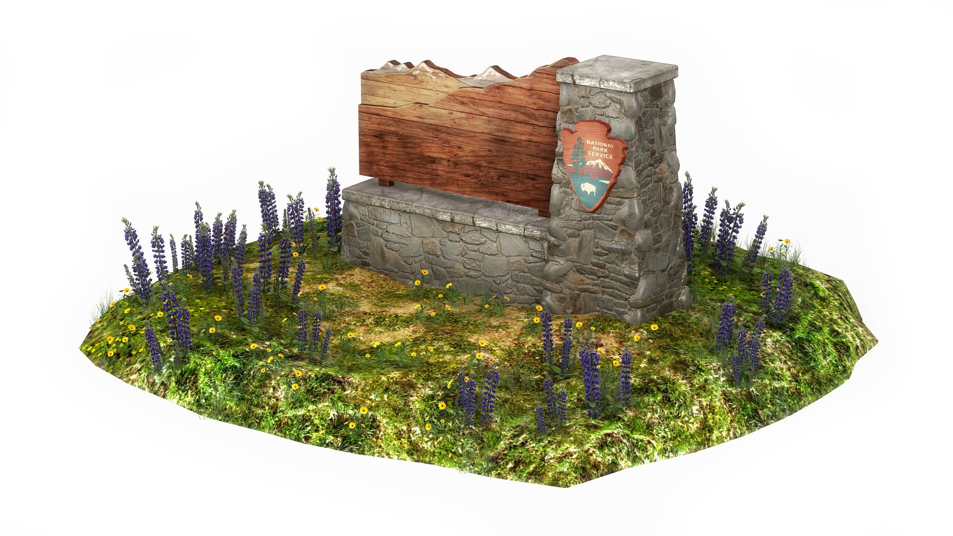 National Park Sign 3D Model - TurboSquid 1678810