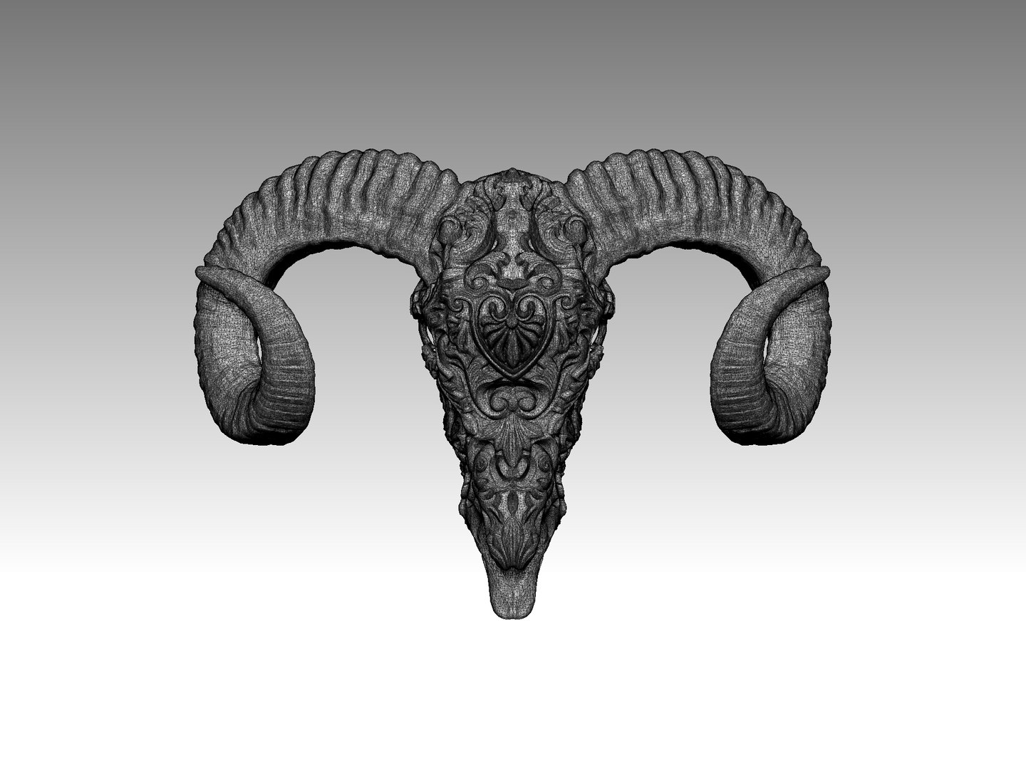 3D Model Bull Goat Statue Head - TurboSquid 2358104
