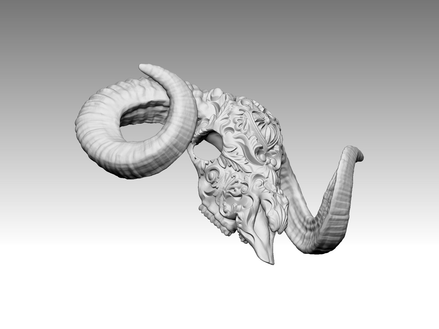 3D Model Bull Goat Statue Head - TurboSquid 2358104