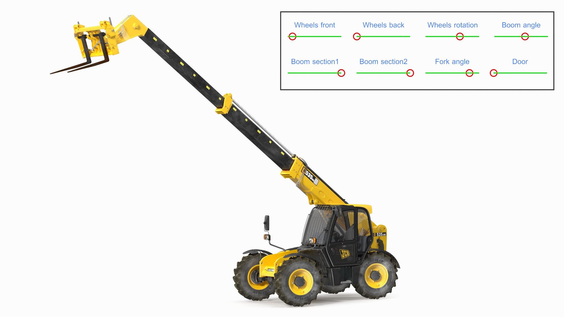 Telehandler JCB 535 Rigged 3D model - TurboSquid 2152678