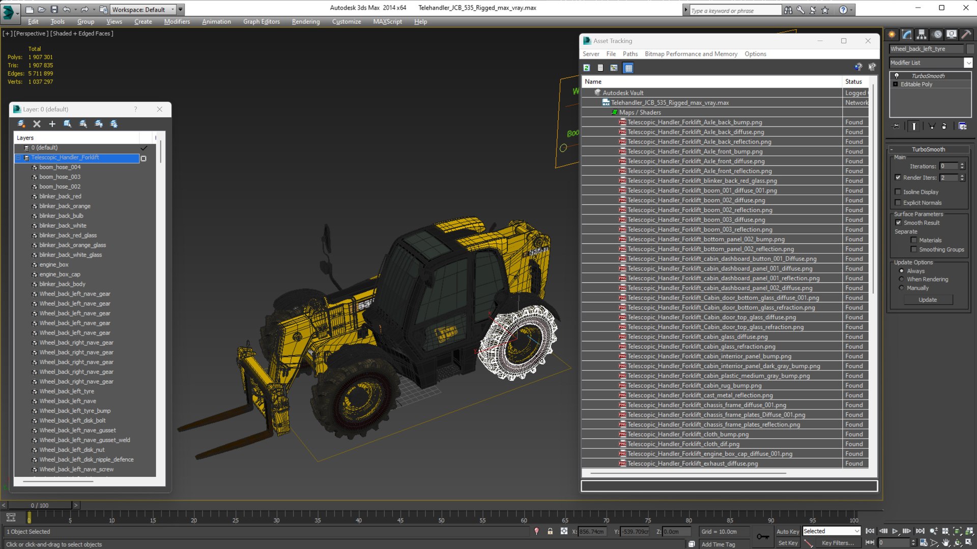 Telehandler JCB 535 Rigged 3D model - TurboSquid 2152678