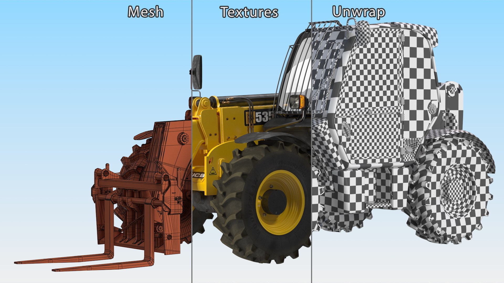 Telehandler JCB 535 Rigged 3D model - TurboSquid 2152678