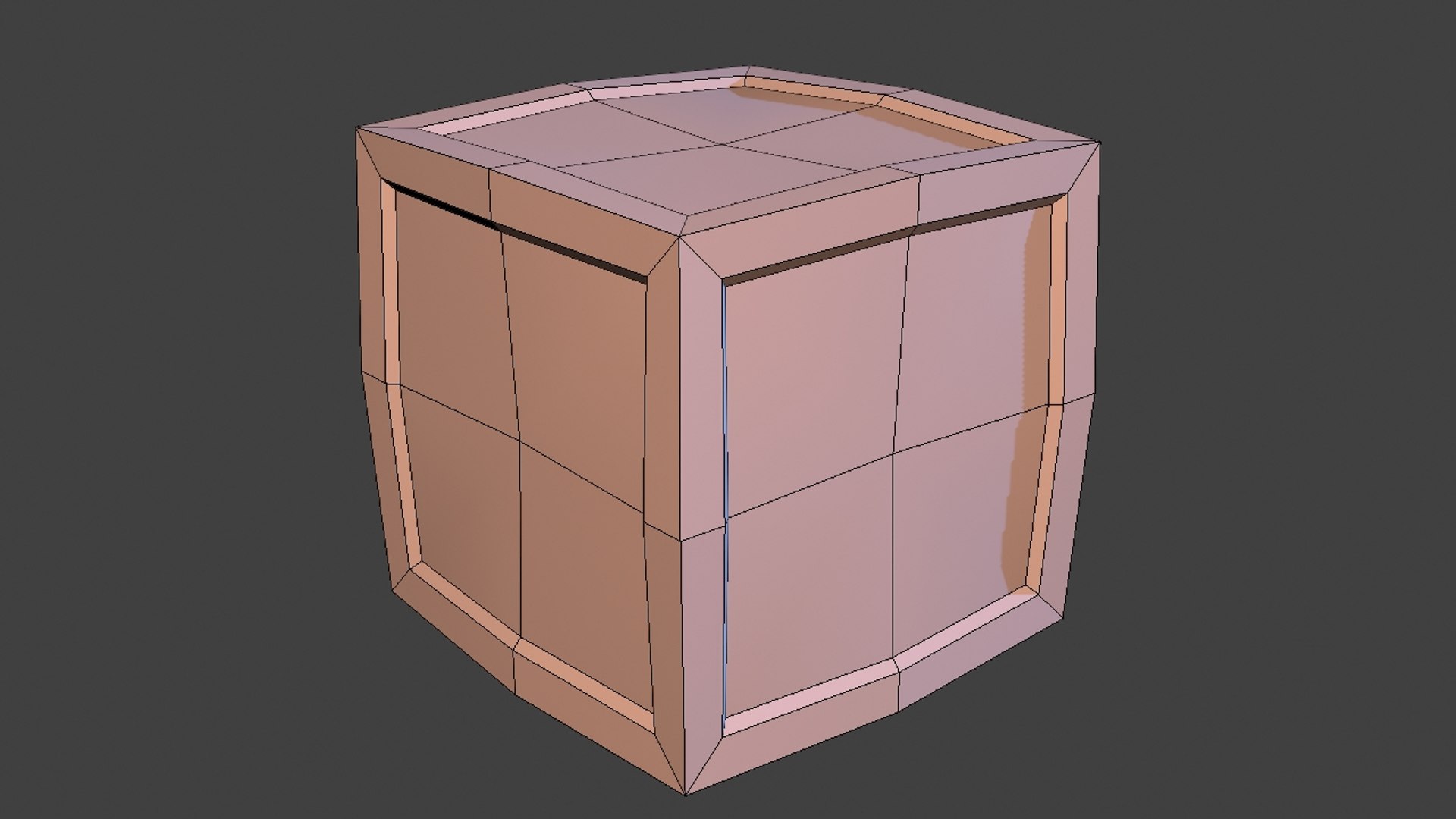 3d Model Of Crate Toon