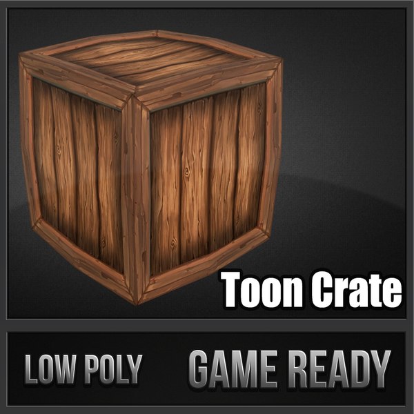 wooden loot crate 01 3d model