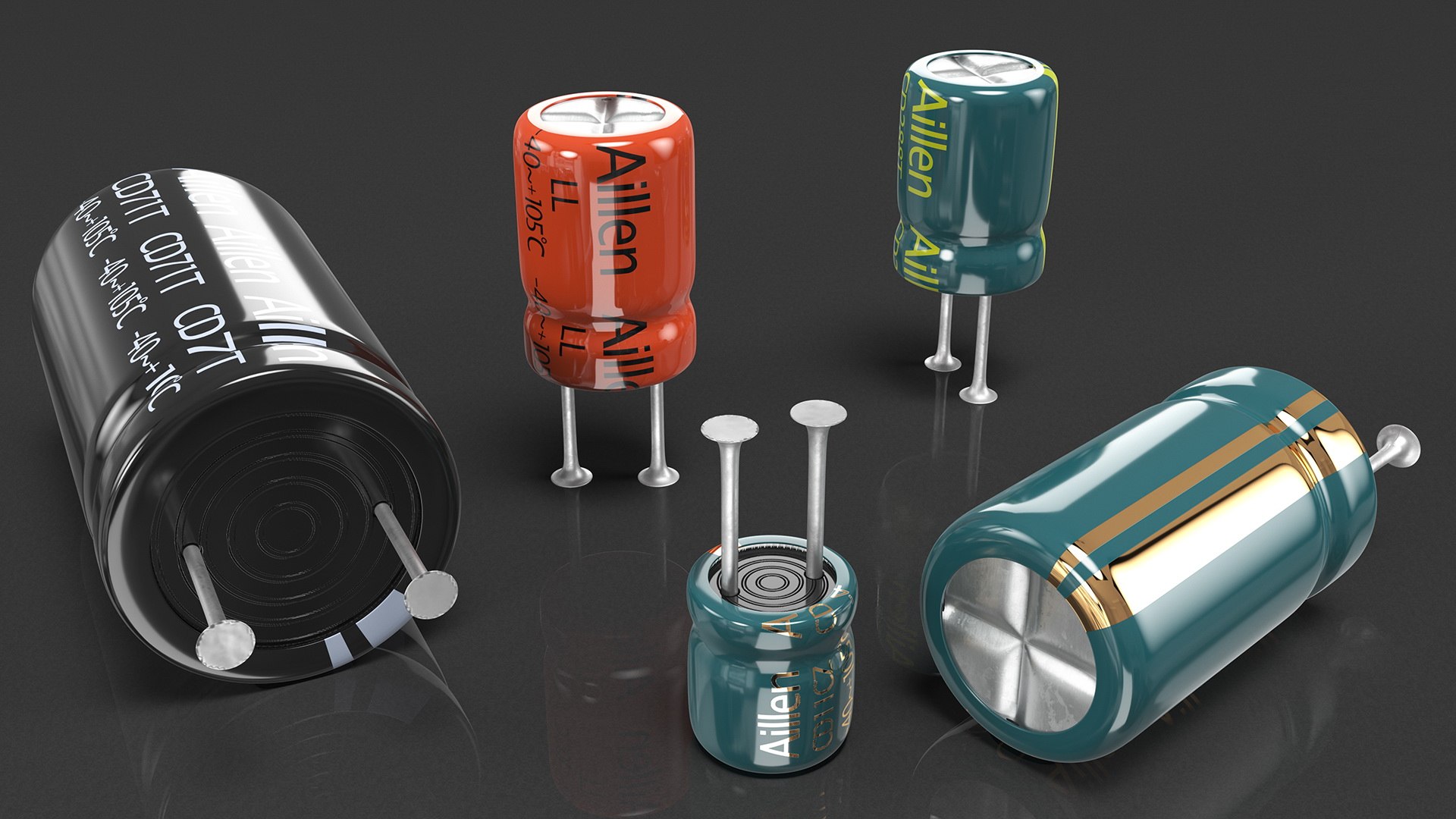 3D model aillen electrolytic capacitor soldered - TurboSquid 1667525