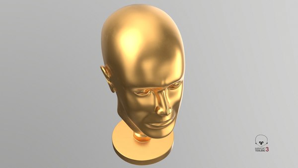 3D golden head statue gold model - TurboSquid 1563896