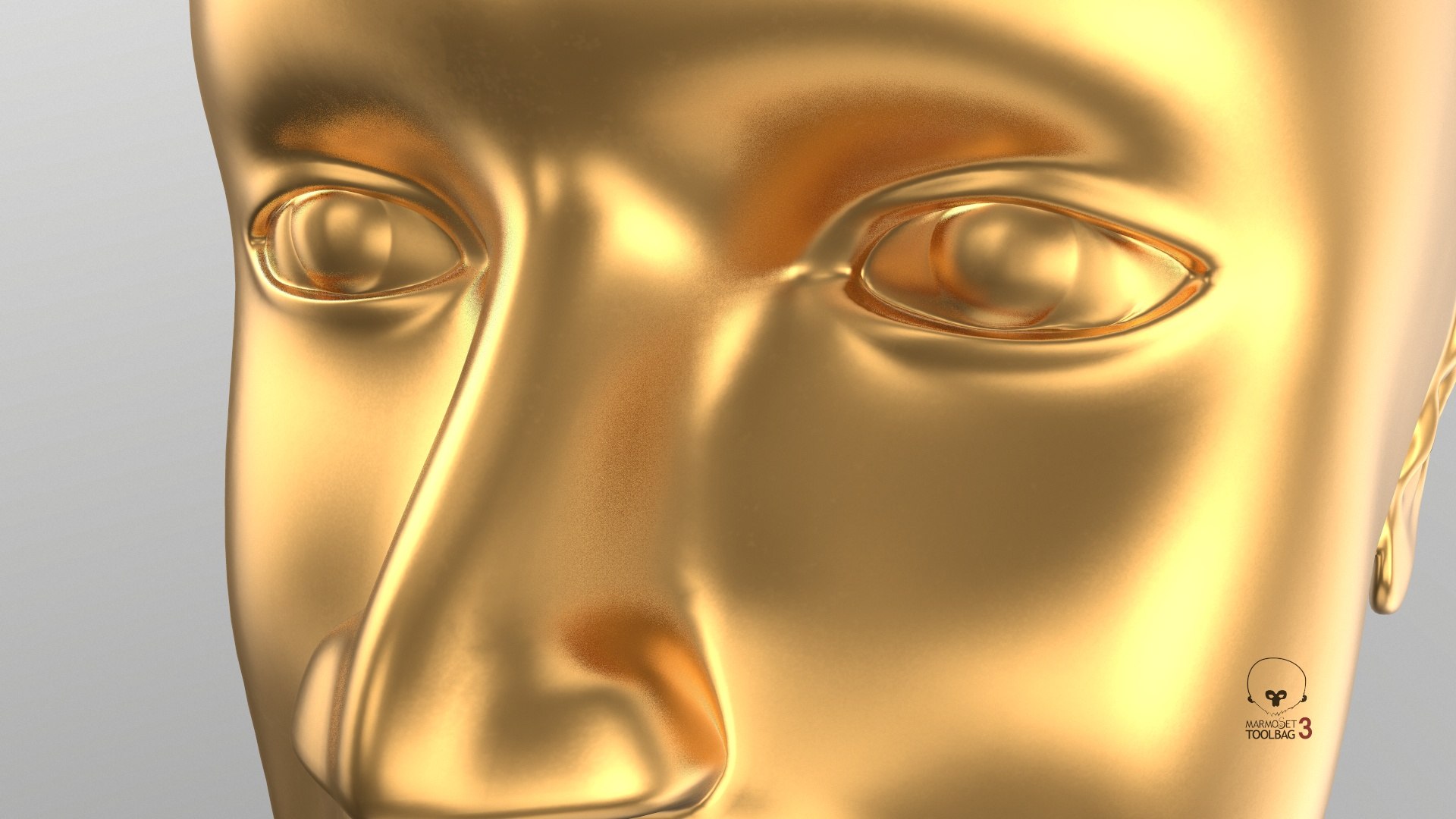 3D golden head statue gold model - TurboSquid 1563896