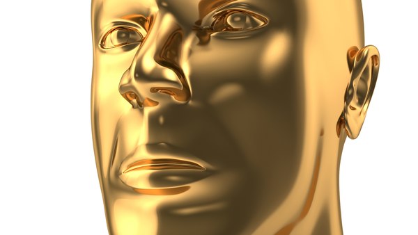 3D golden head statue gold model - TurboSquid 1563896