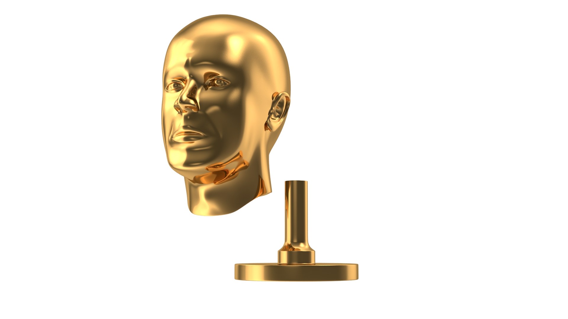3D golden head statue gold model - TurboSquid 1563896
