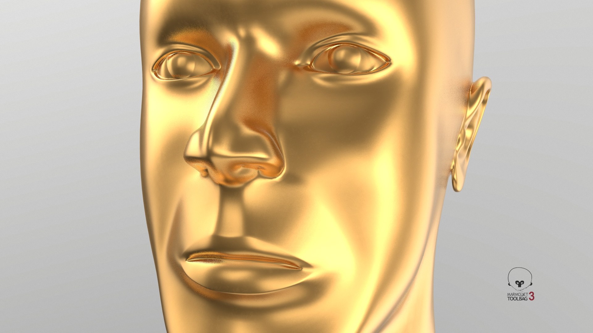 3D golden head statue gold model - TurboSquid 1563896