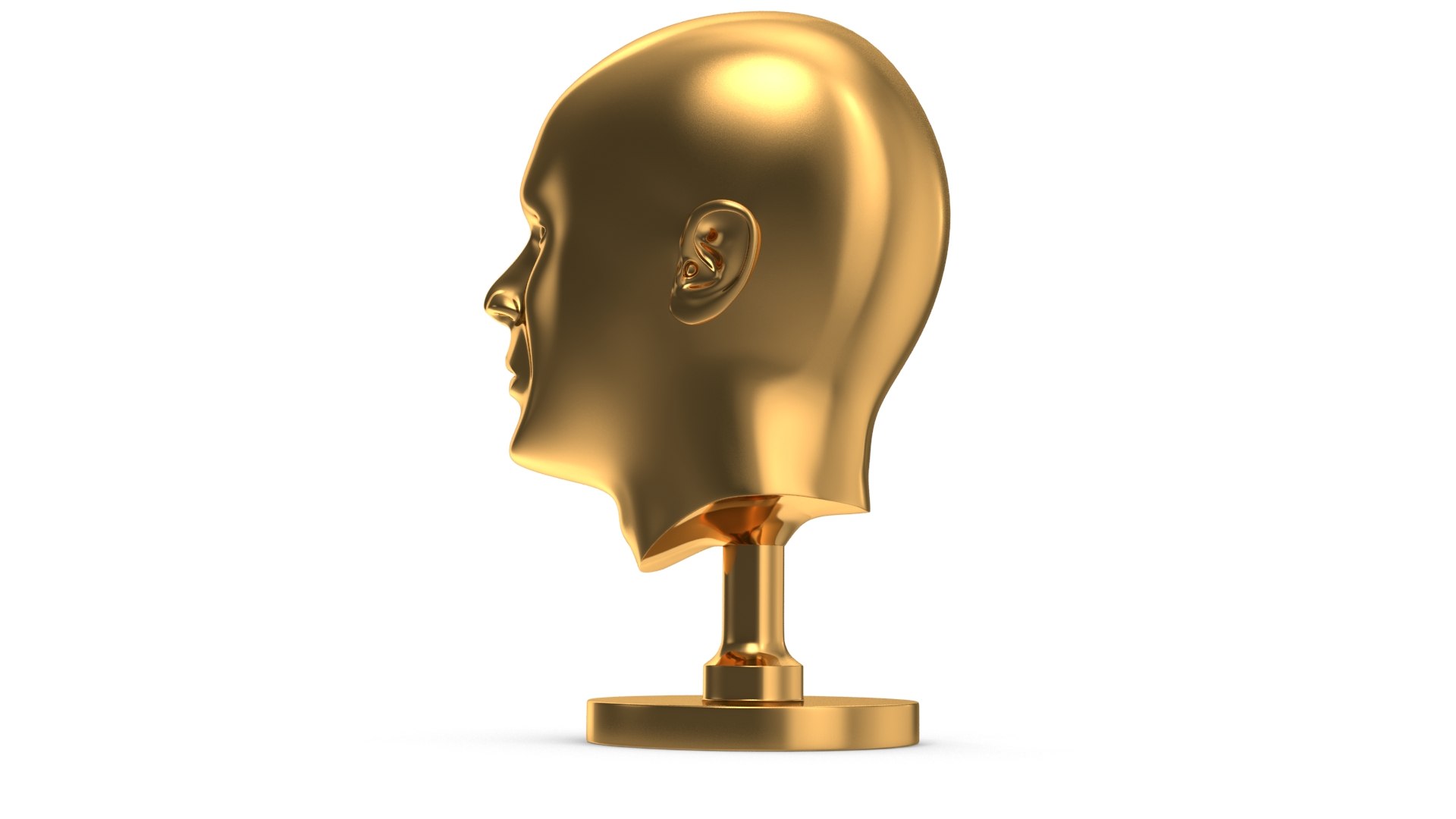 3D golden head statue gold model - TurboSquid 1563896