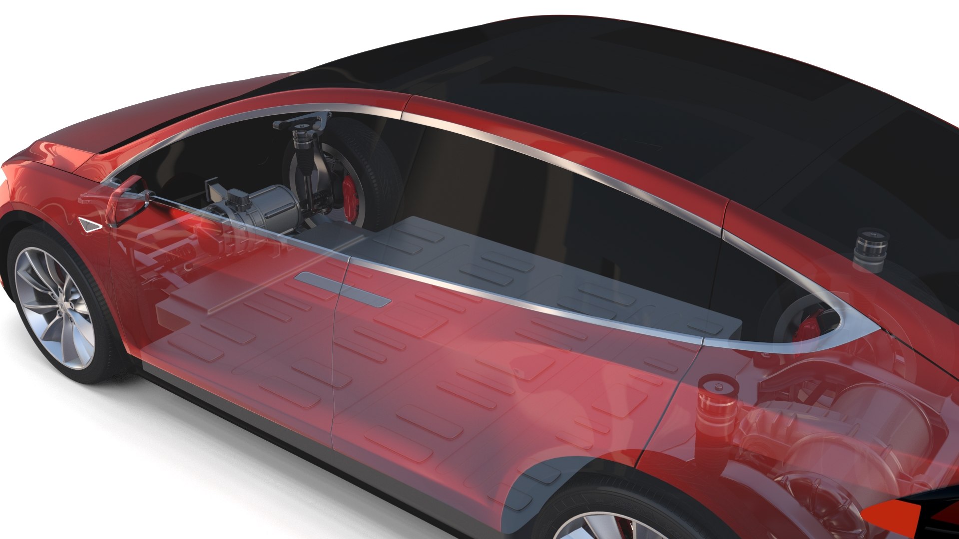 Tesla x chassis 3D model - TurboSquid 1566012