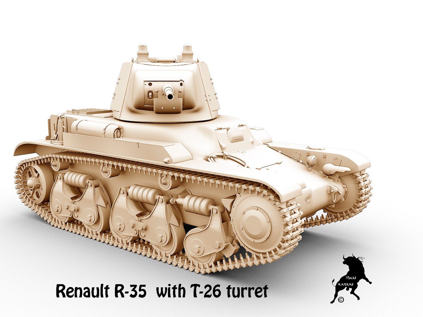 Renault R-35 Turret T-26 3D Model - TurboSquid 1238865