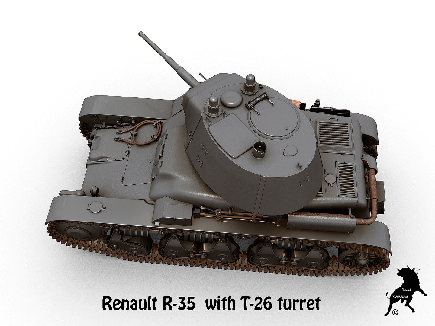 Renault R-35 Turret T-26 3D Model - TurboSquid 1238865