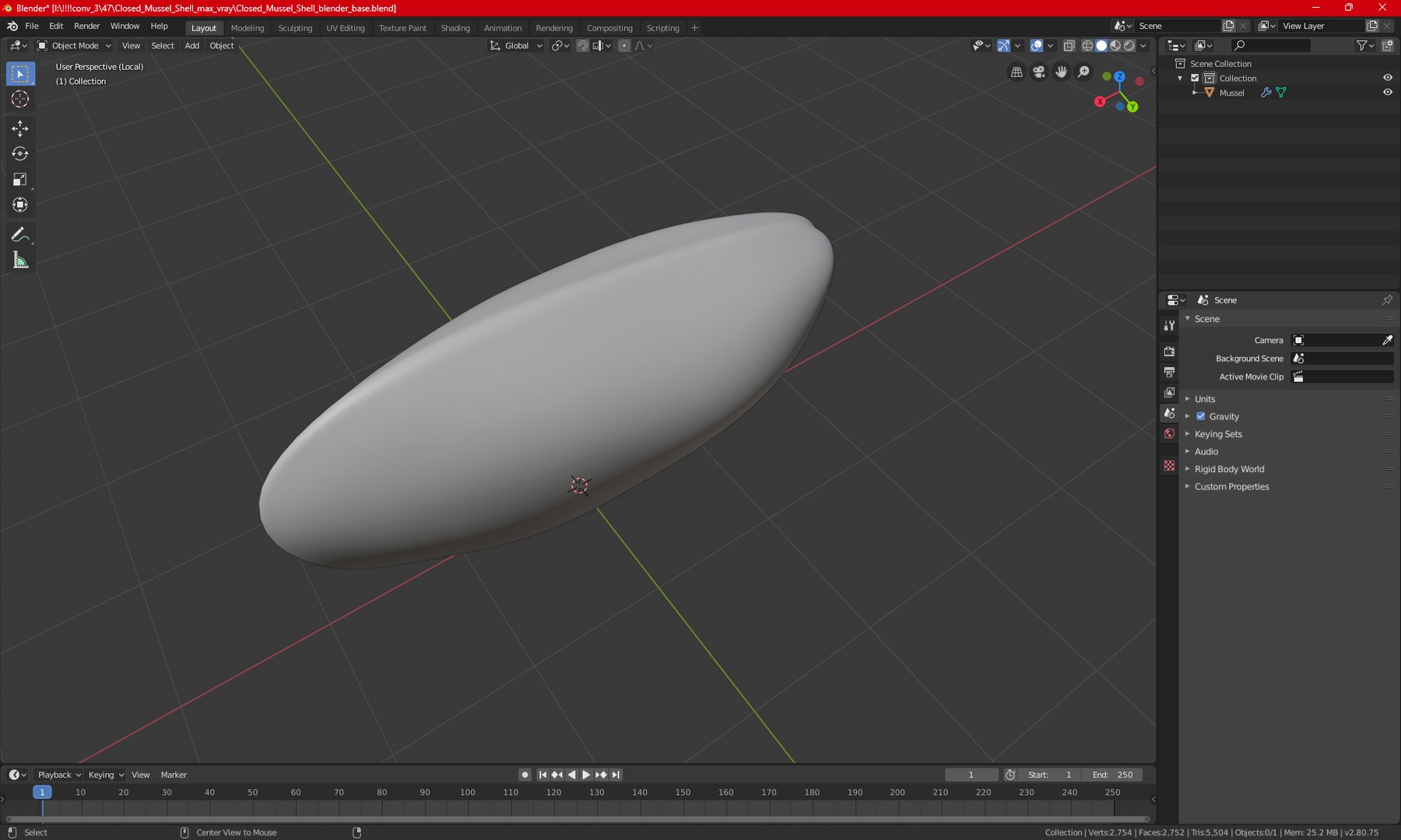 3D Closed Mussel Shell Model - TurboSquid 2227905