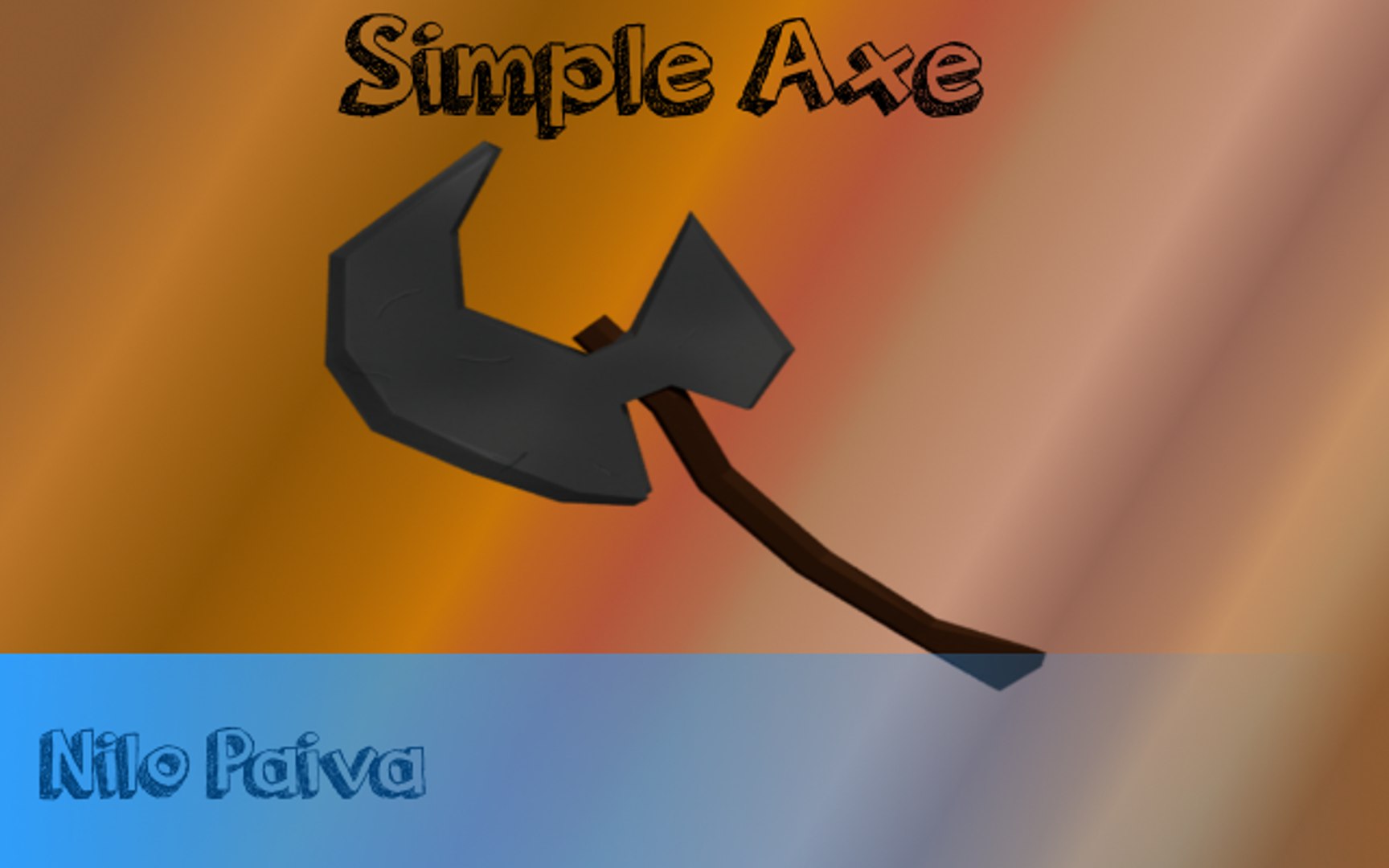 simple axe 3d obj