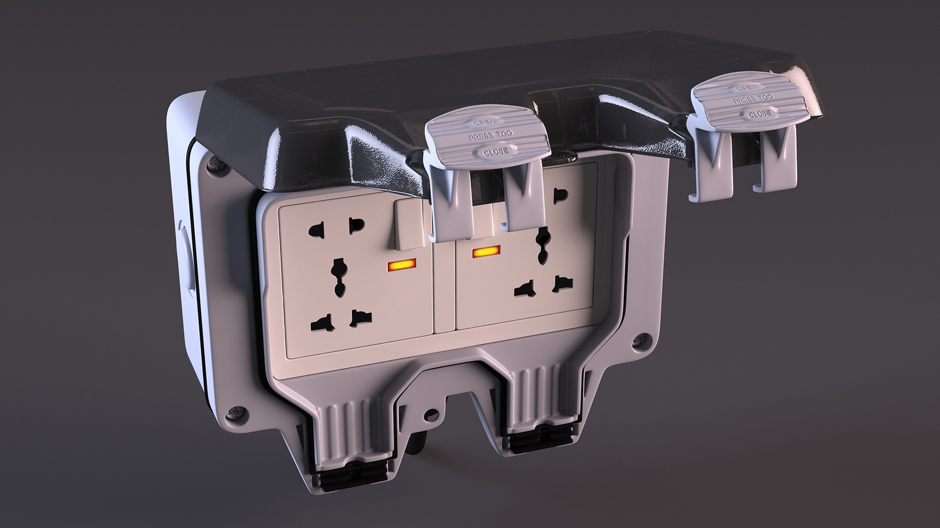 3D Electrical Socket Outdoor Wall Double - TurboSquid 2157592