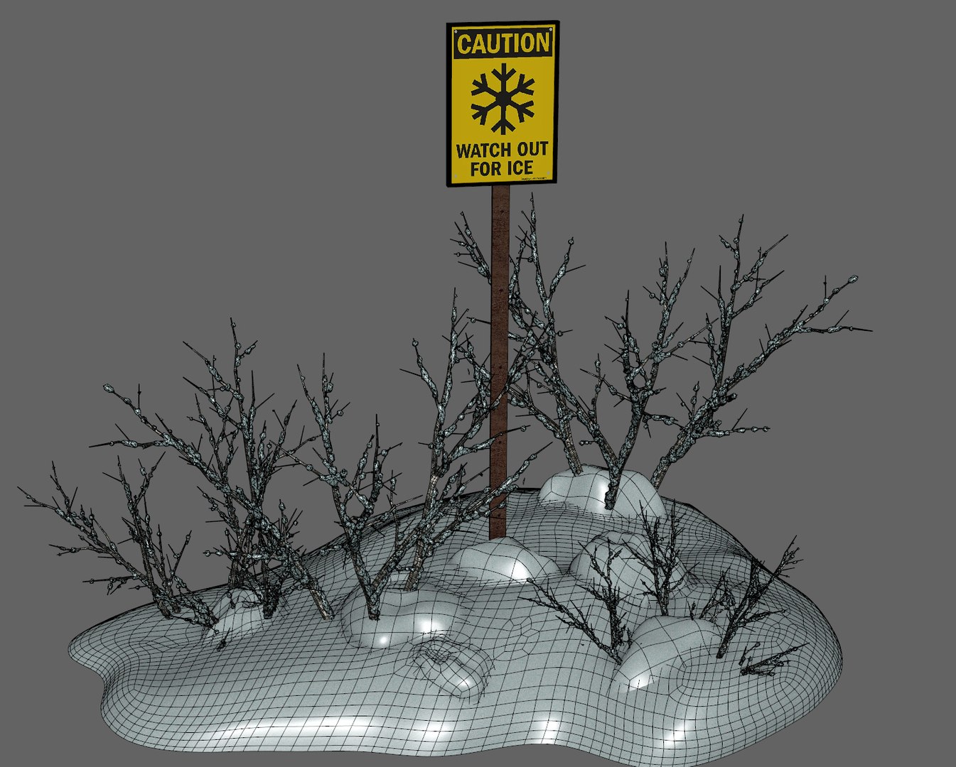 Free Sign Ice Warning 3D Model - TurboSquid 1489509