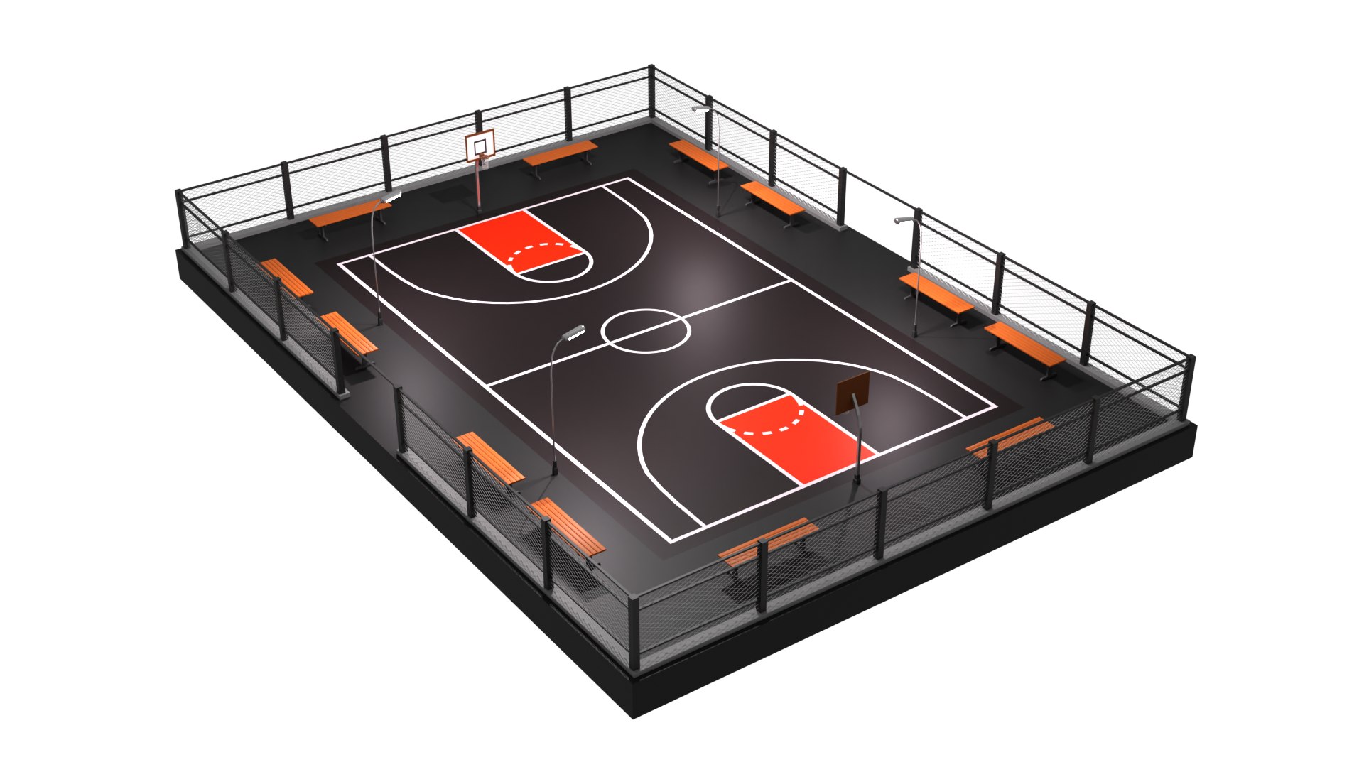 Basketball Court A2 3D Model - TurboSquid 2137491