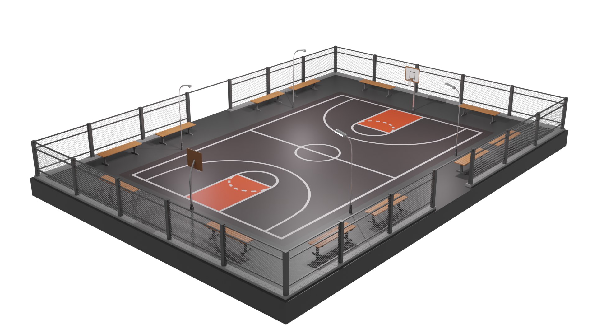 Basketball Court A2 3D Model - TurboSquid 2137491