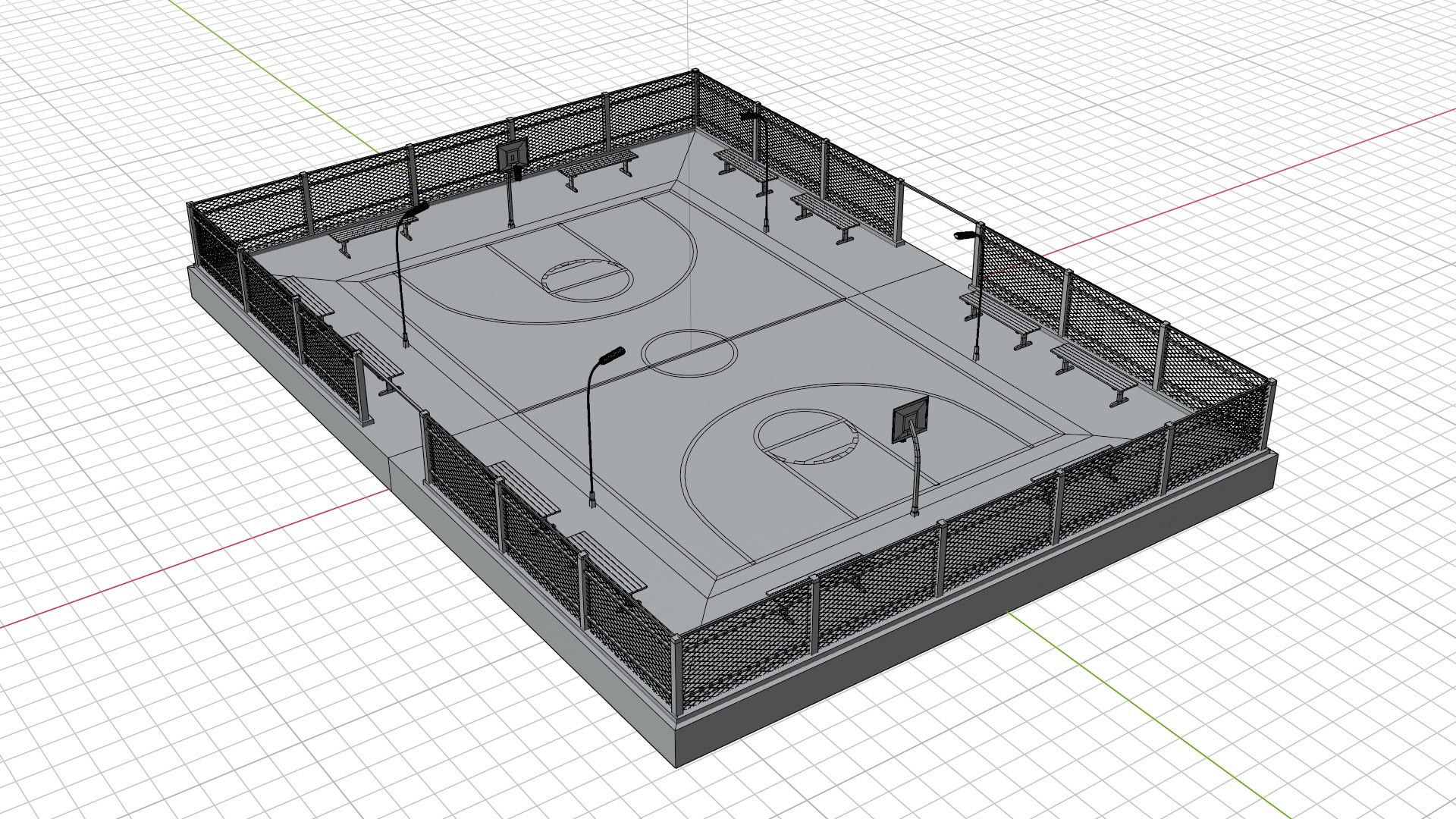 Basketball Court A2 3D Model - TurboSquid 2137491