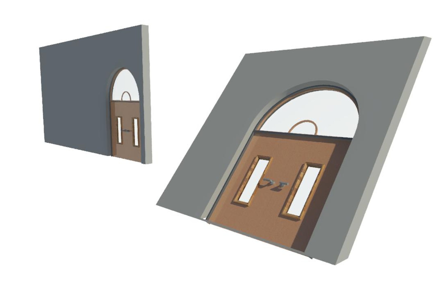 3D Slanted Wall Double Door Model - TurboSquid 1786091