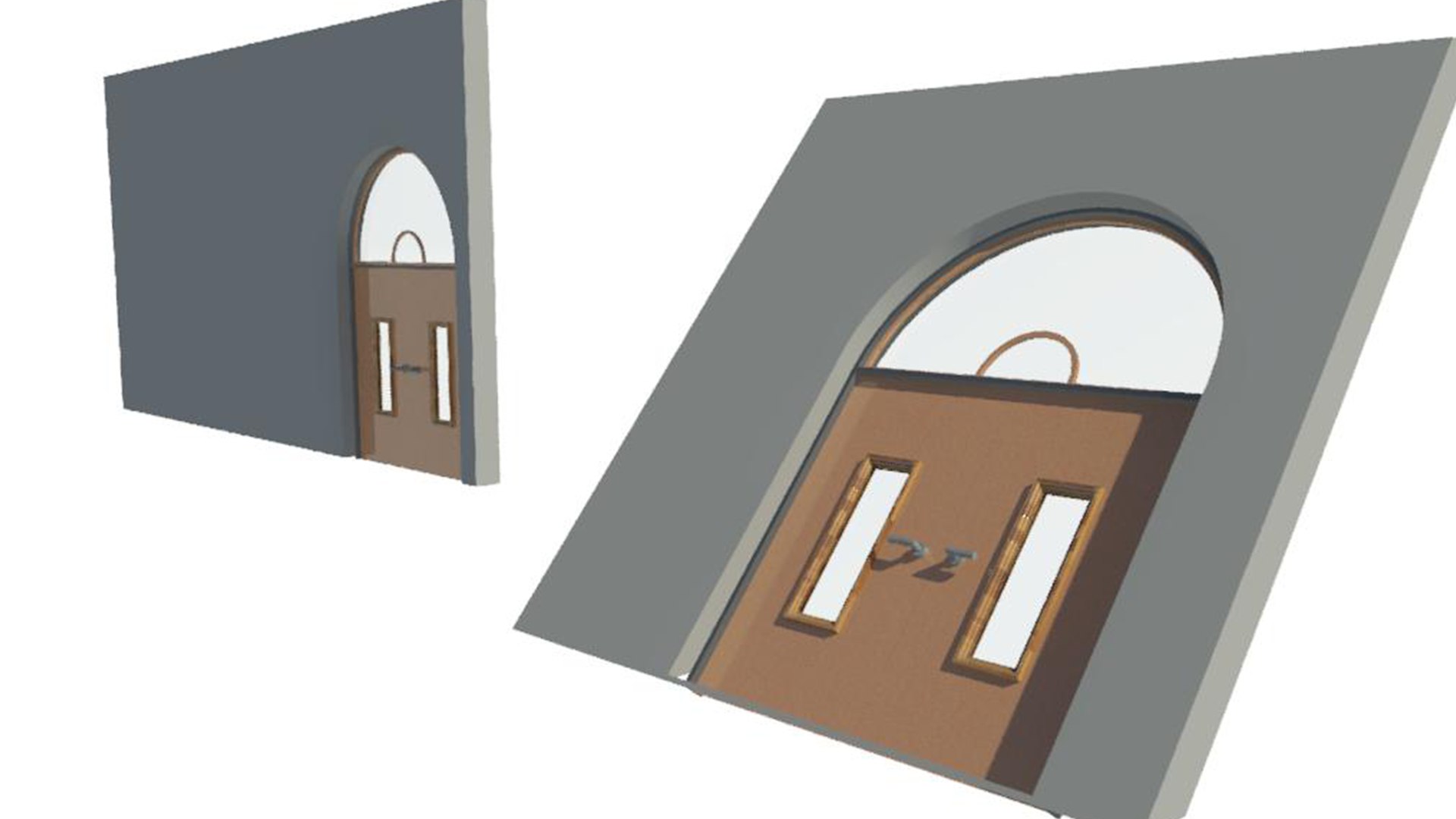 3D Slanted Wall Double Door Model - TurboSquid 1786091