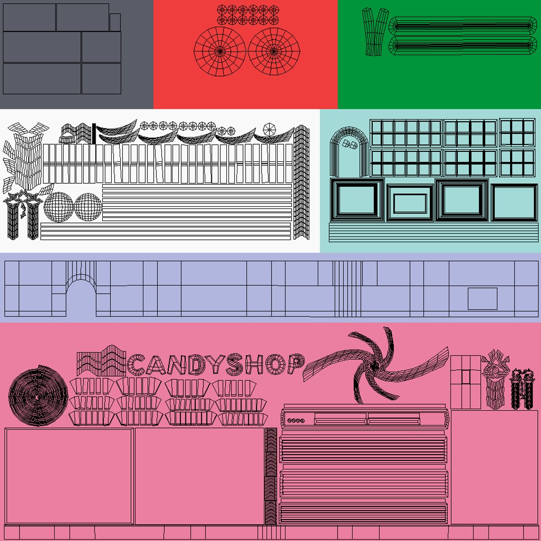 Low Poly Cartoon Candy Shop Model - TurboSquid 1834587