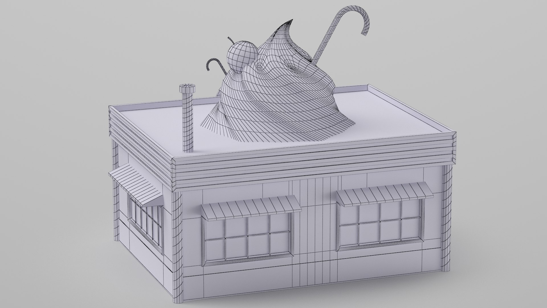 Low Poly Cartoon Candy Shop Model - TurboSquid 1834587