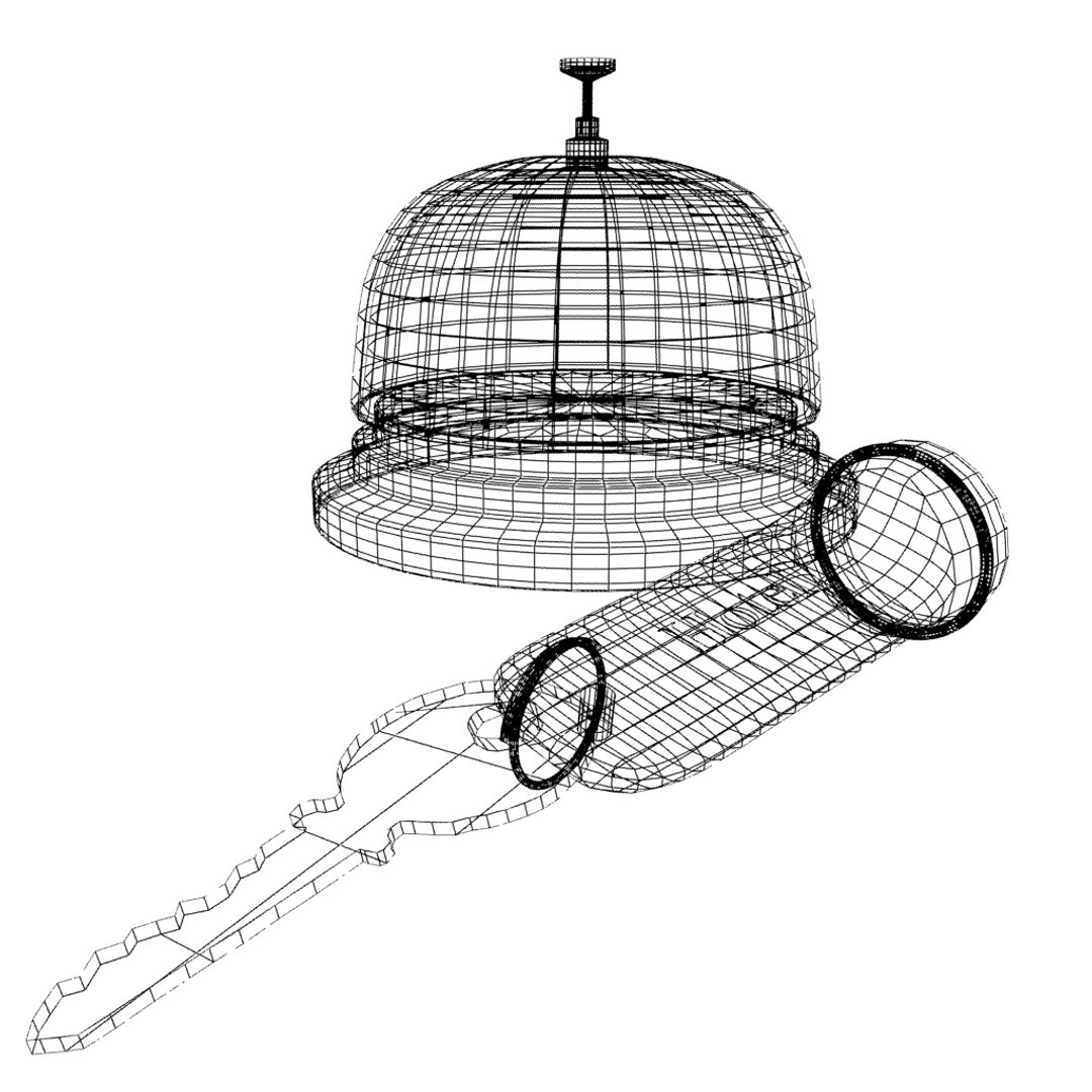 Hotel bell key 3D model - TurboSquid 1443093