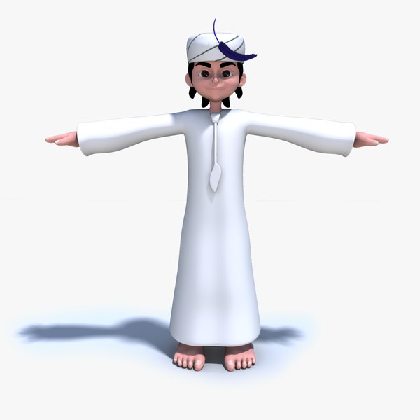 arab character boy 3d obj