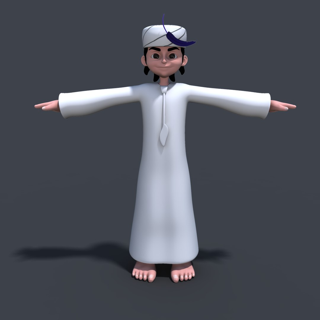 Arab Character Boy 3d Obj