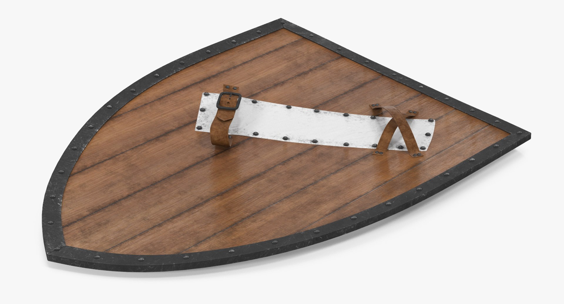 3d european medieval heater shield model