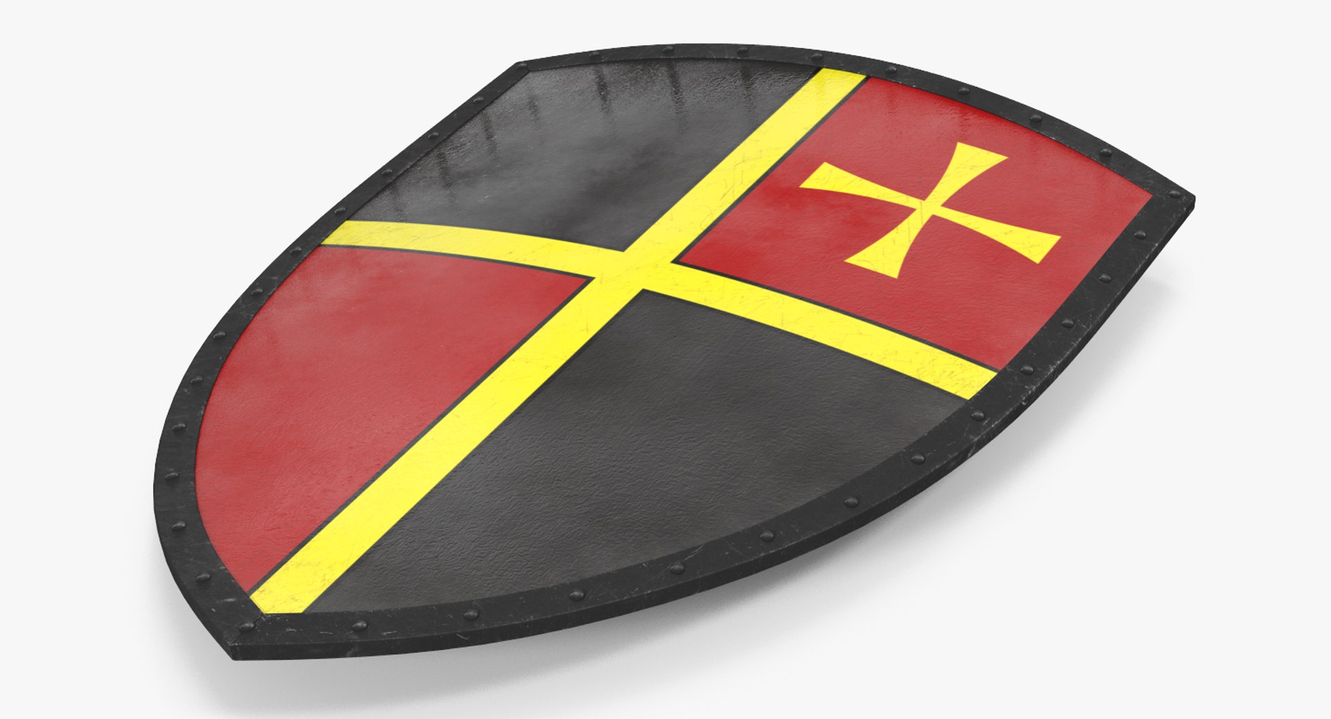 3d european medieval heater shield model