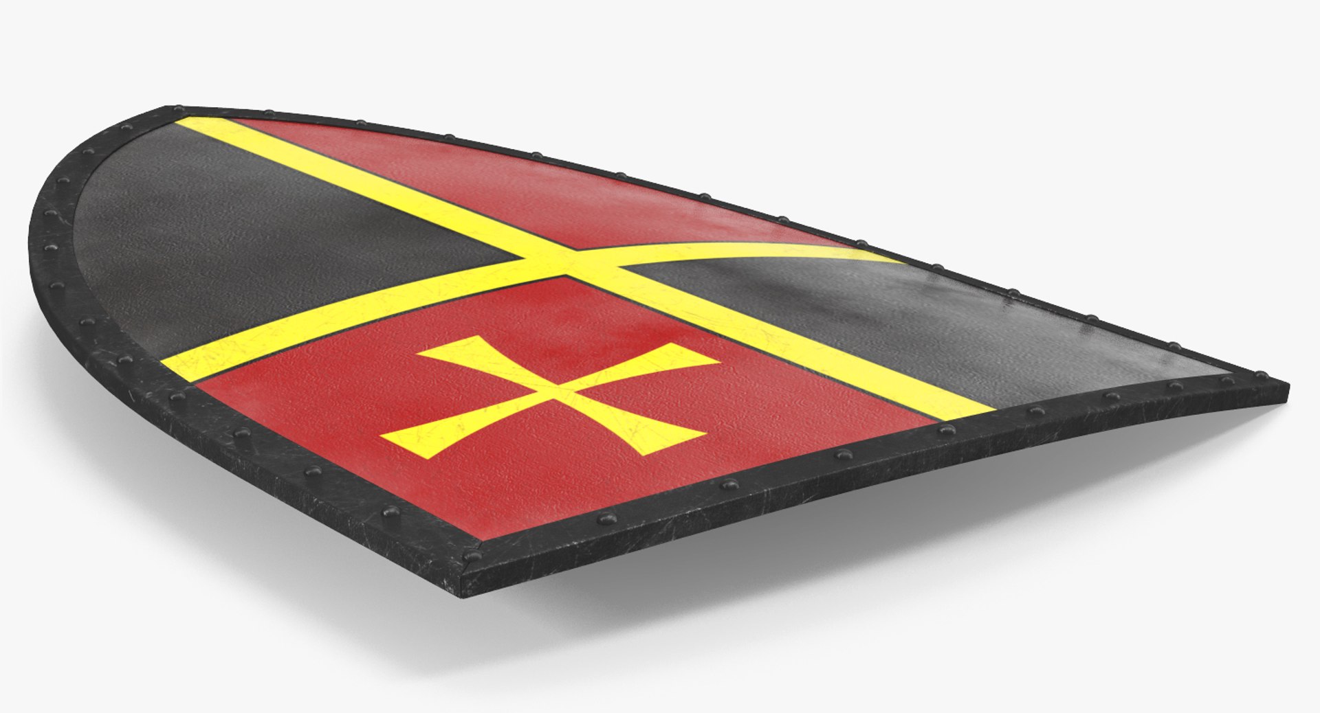 3d european medieval heater shield model