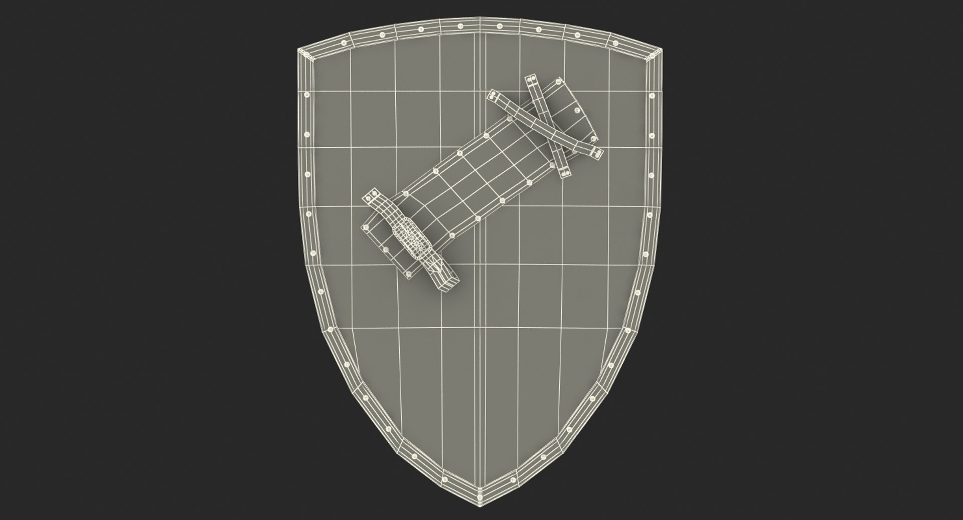 3d european medieval heater shield model
