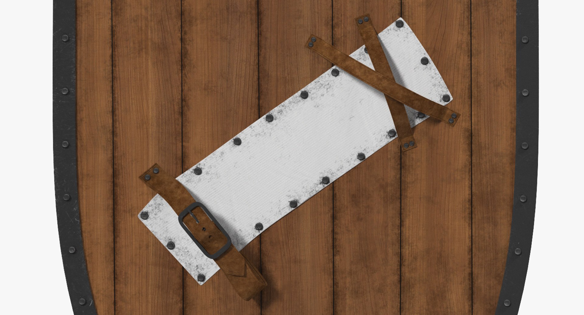 3d european medieval heater shield model