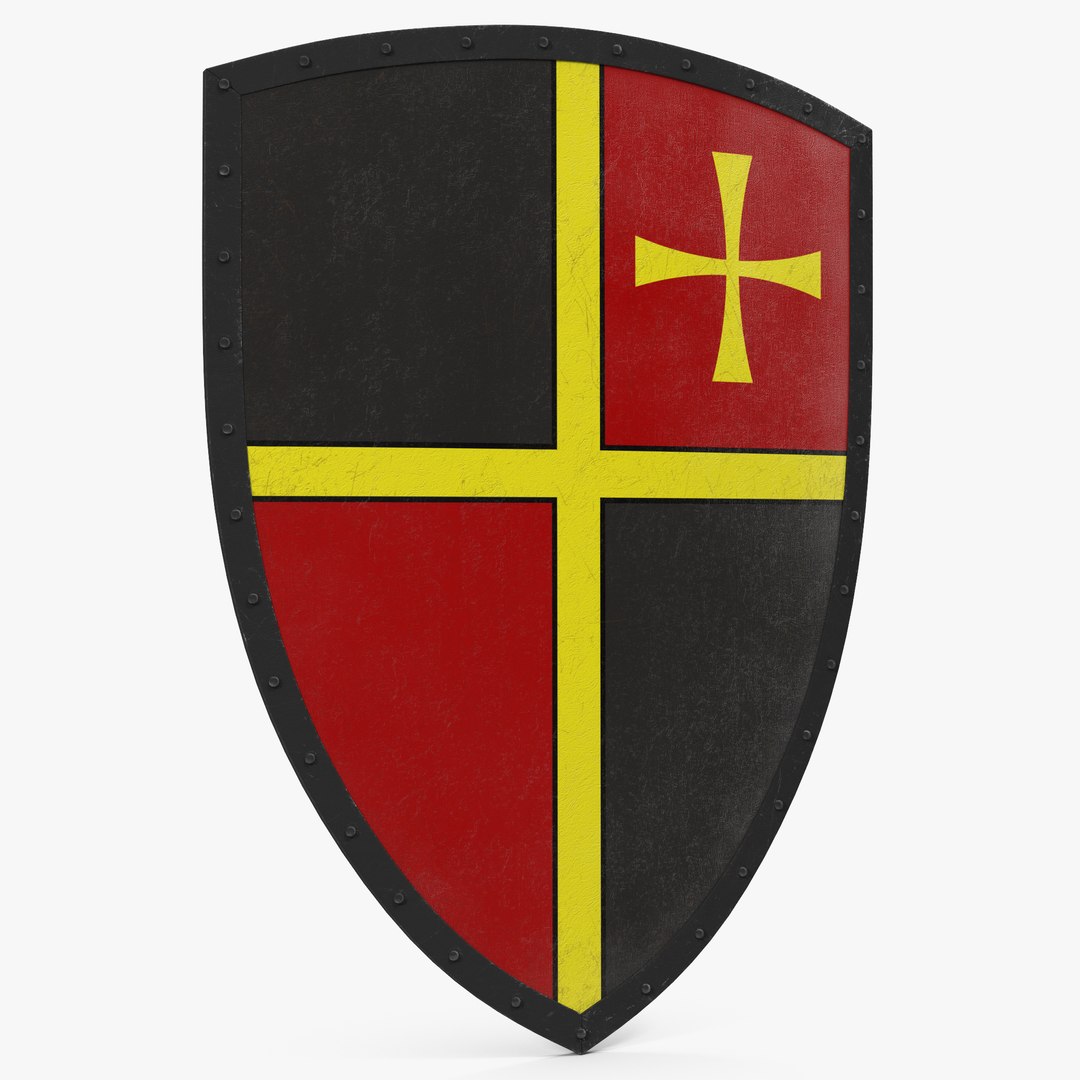 3d european medieval heater shield model