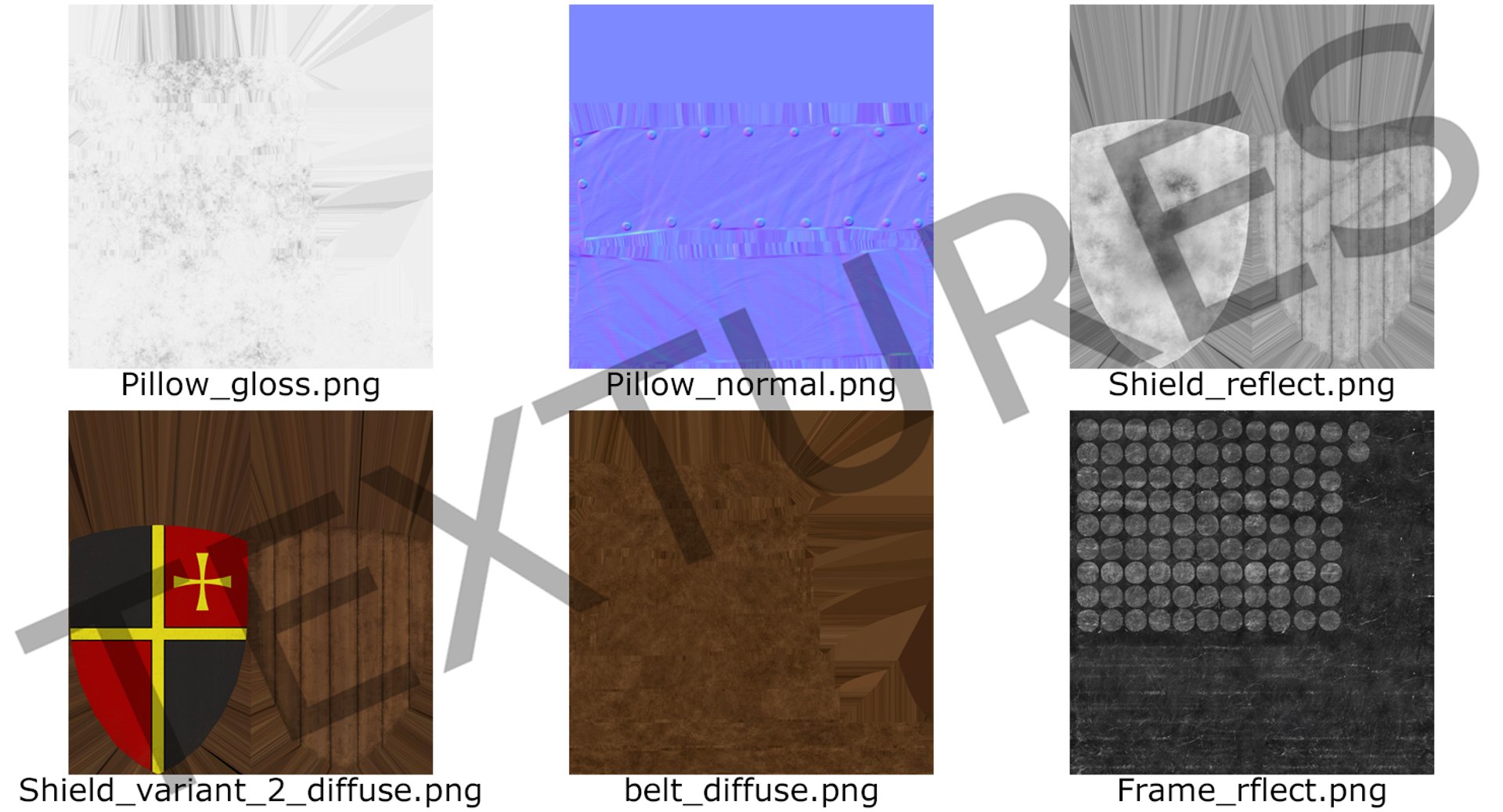 3d european medieval heater shield model